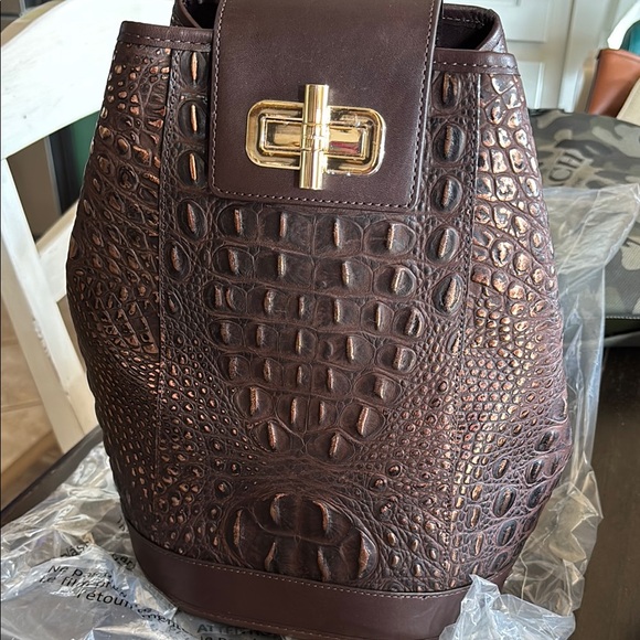 Brahmin | Bags | Brahmin Maddie Cocoa Folly Sling Leather Bag | Poshmark